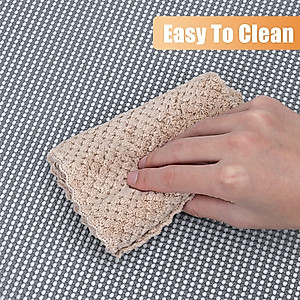 BAKHUK Grip Shelf Liner, Non-Adhesive 17 Inch x 25 Feet Cabinet Liner Durable Organization Liners for Kitchen Cabinets Drawers Cupboards Bathroom Storage Shelves (Gray)