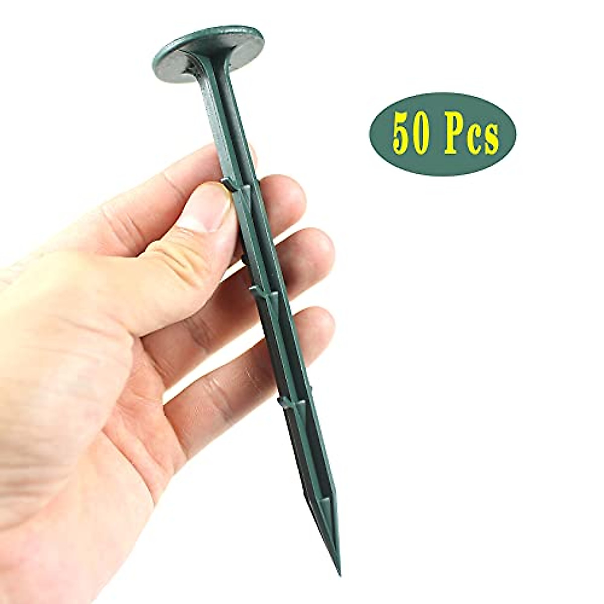 Nigh High Strength Plastic Garden Stakes Anchors Plastic Landscape Anchoring Spikes, 6.3 Inches, Pack of 50, for Garden Netting, Landscape Edging, Tents, Weed Cover (GS-2)