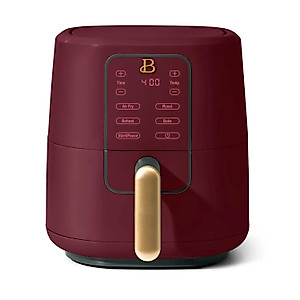 Beautiful 3-quart Touch-screen Display Air Fryer with Adjustable Temperature Compact Space-saving 4 Preset Functions whiteicing By Drew Barrymore