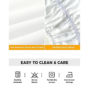 Navy Blue Stripes Bed Skirt King Size 16 Inch Drop, Adjustable & Elastic Wrap Around Bed Skirts Pleated Luxury Dust Ruffles for Twin Full Queen Cal King Base Bed, White Abstract Modern Geometric Art