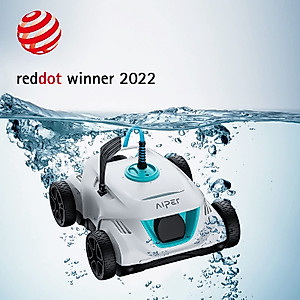 AIPER Automatic Pool Cleaner, Second Generation Robotic Pool Vacuum with Dynamic Dual-Drive Motors, Bottom Brush, 33ft Swivel Floating Cable, Ideal for Above/In Ground Pool Floor Cleaning