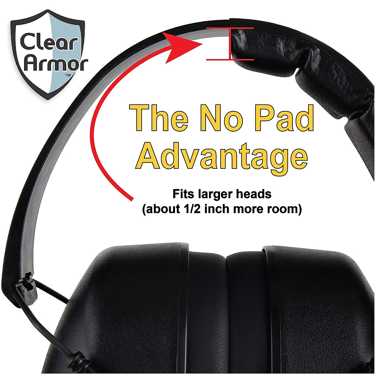 ClearArmor 2 Pack - Safety Shooting Ear Muffs Hearing Ear Protection - 31.5 dB SNR Noise Reduction - Comfortable Earmuffs that Work for Hunting, Gun Range, Mowing