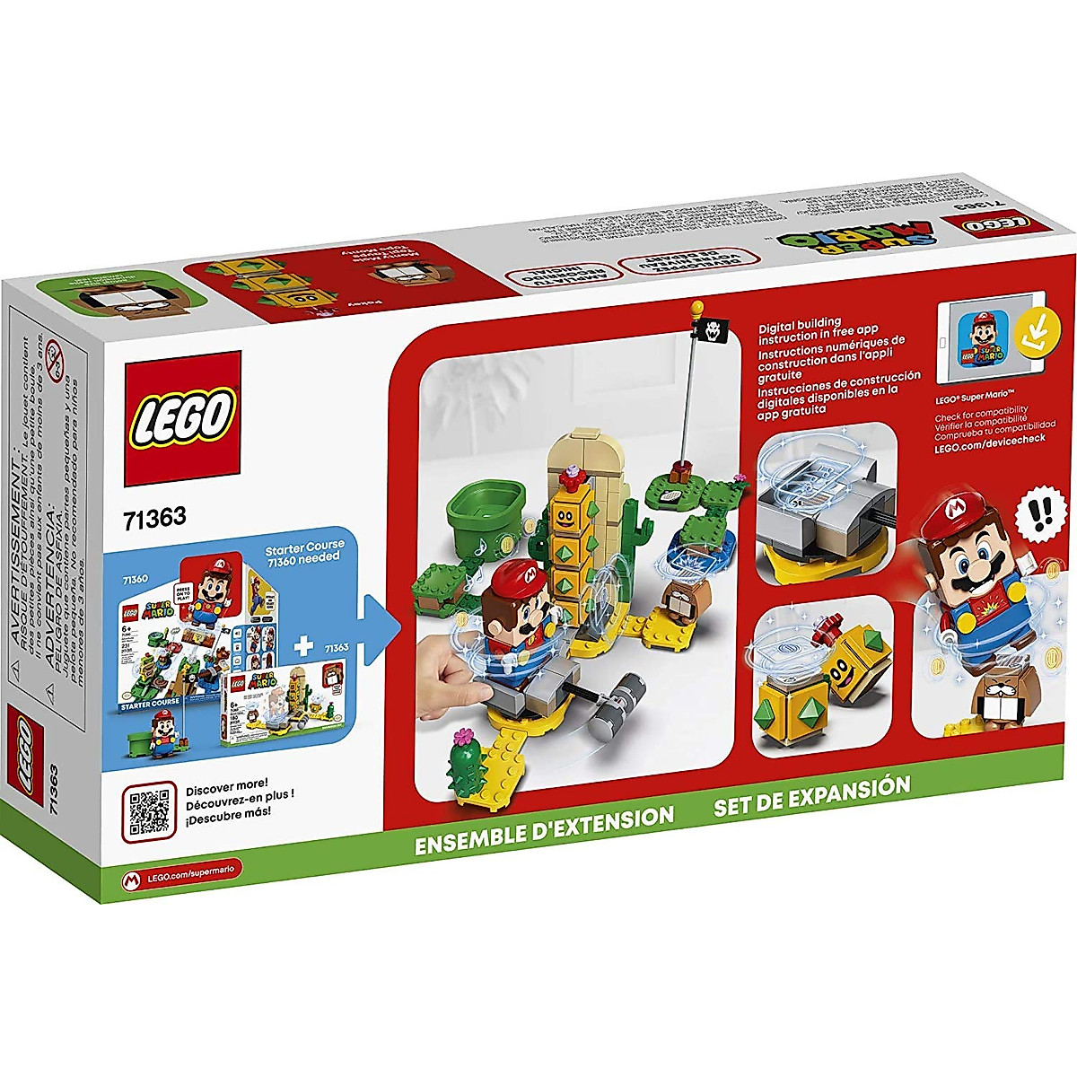 LEGO Super Mario Desert Pokey Expansion Set 71363 Building Kit; Toy for Creative Kids to Combine with The Super Mario Adventures with Mario Starter Course (71360) Playset (180 Pieces)