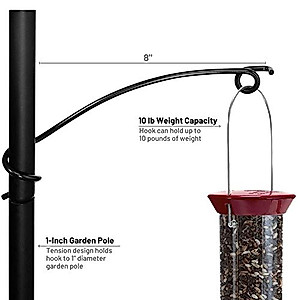 Droll Yankees SWH-8 Safety Wrap Hook Black Steel Pole Attachment for Hanging Bird Feeders, 8"
