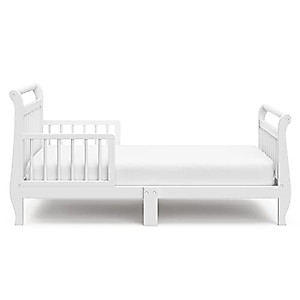 Graco Classic Sleigh Toddler Bed (White) – Includes Toddler Bed Rails, Fits Standard-Size Crib and Toddler Bed Mattress, Traditional Style for Kids Bedroom