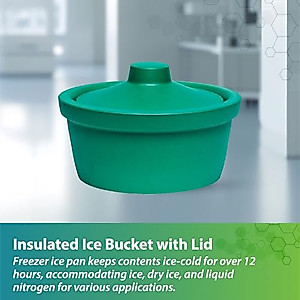 Genesee Scientific - Medium Ice Cube Container for Freezer - Stackable, Lightweight, and Leak-Proof Ice Cube Storage with Lid - Insulated with EVA Material - 2.5 Liters - Green