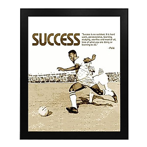 Success Is No Accident - Motivational Wall Decor, Motivational Wall Art Print With Pele Quotes Is Ideal for Home Wall Decor, School & Gym & Décor. A gift to Inspire & Encourage. Unframed-8 x 10"