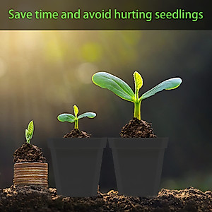 EBaokuup 10PCS Plant Nursery Pots with Humidity Dome, 3" Soft Plastic Gardening Pot Square Plant Container, Seed Starting Pot with Drain Holes for Seedlings/Vegetables/Succulents/Cuttings