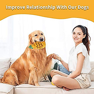 LPHSNR Pineapple Dog Toys for Large Dogs Aggressive Chewers Puppy, Indestructible Dog Chew Toys for Small Medium Dogs, Tough Dog Puzzle Toys Treat Dispensing Durable Dog Toys Teeth Clean