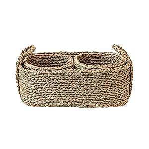 Bloomingville Hand-Woven Seagrass Nested, Natural, Set of 3 Basket, 3
