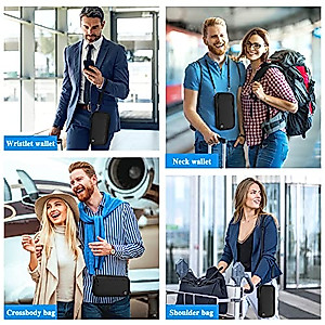 BKNOOU Passport Holder Family Rfid Blocking Travel Document Organizer,Travel Passport Wallet Waterproof Multiple Passport Holder for Traveling,Passport Organizer for Men Women