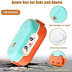 Bento Lunch Box for Kids - Food & Snack Container for Kids & Adults - Dishwasher & Microwave Safe | BPA & PVC Free | Leakproof | loncheras para niños (MIXCOLOR-A)