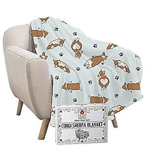 Corgi Sherpa Blanket - Cuddle Corgis | Corgi Blanket | Corgi Gifts for Corgi Lovers | Soft Throw Blanket | Corgi Stuff Decor