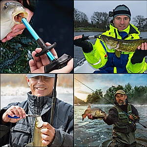 Fish Hook Remover Tools Kit Include 1 Piece Handheld Digital Fish Scale 1 Piece Fish Hook Remover Tool 1 Piece Fish Lip Gripper 1 Piece Fish Plier with Sheath and 2 Pieces Fishing Tool Lanyards