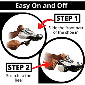 Limm Ice Snow Traction Cleats - Large Lightweight Crampon Cleats for Walking on Snow & Ice - Portable Anti Slip Grippers Fasten Quickly & Easily Over Shoes, Boots and Other Footwear