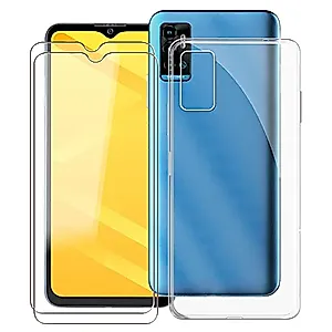 KJYF Phone Case for ZTE Blade A71 (6.52"), with [2 x Tempered Glass Protective Film], Clear Soft TPU Shell Ultra-Thin [Anti-Scratch] [Anti-Yellow] Case for ZTE Blade A71 - Transparent