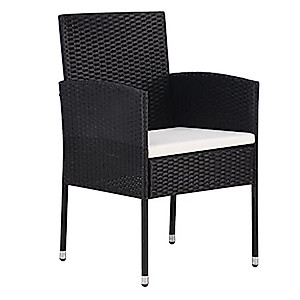YUHI-HQYD 5 Piece Patio Dining Set,Conversation Furniture,Afternoon Tea Suit,Party Furniture,Perfect for Patio, Garden, Porch,Family Room,Sitting Area, Black
