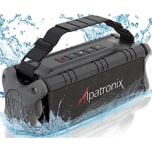 Alpatronix Bluetooth Speaker 60W(80W Max), IPX6 Waterproof, Portable Wireless, 8000mAh Power Bank, Handsfree, Shockproof, TWS, DSP, Stereo, Subwoofer, TF Card, NFC, AX500, Indoor&Outdoor –Black Gray