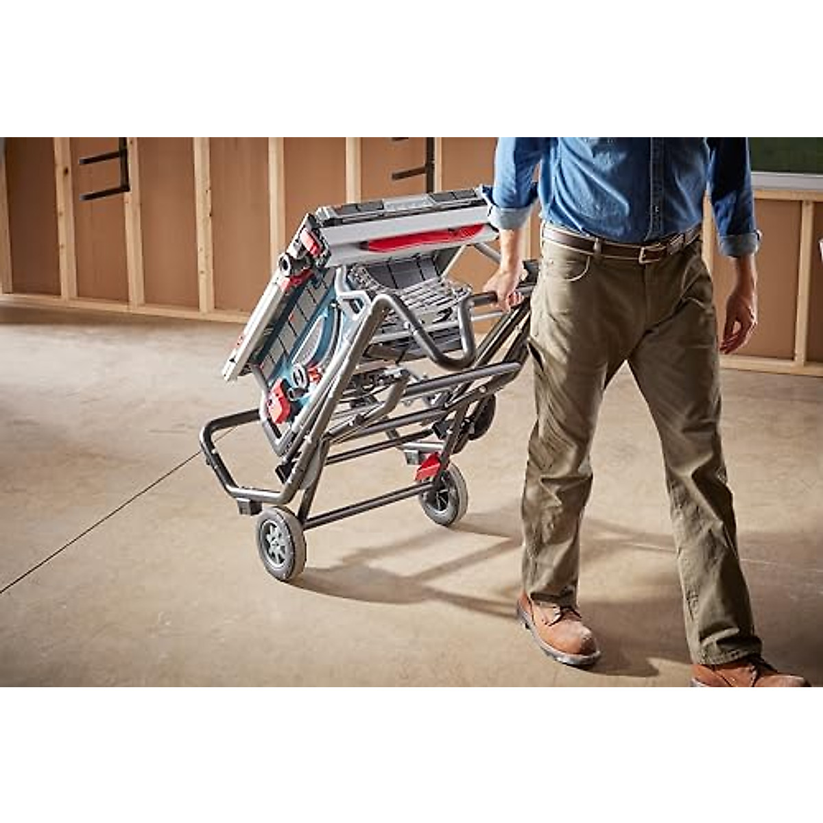 BOSCH GTS15-10 10 Inch Portable Jobsite Table Saw with Gravity-Rise Wheeled Stand, 15 Amp, 32-1/8 Inch Rip Capacity, 4 HP