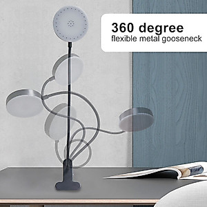 AVEVA Clip on Desk Lamp,96 CRI Eye Protection Book Light,Small Desk Lamp for Dorm,3 Color Modes,Dimmable LED Table Lamp,Black Metal Body 360° Gooseneck Reading Light (Non-Rechargeable )