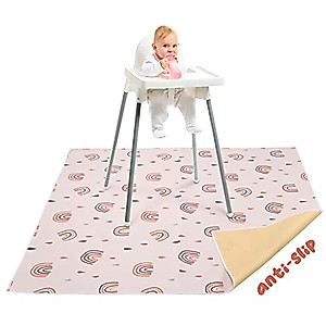 Homevio - Splat Mat Waterproof Washable - 51" - Baby Splat Mat for Under High Chair - Waterproof mat - High Chair Mat - Baby Led Weaning - Splash Mat for Under High Chair - Reusable