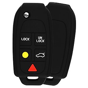 KeyGuardz Keyless Remote Car Flip Key Fob Shell Cover Soft Rubber Case for Volvo S60 S80 XC70 XC90 V70 LQNP2T-APU
