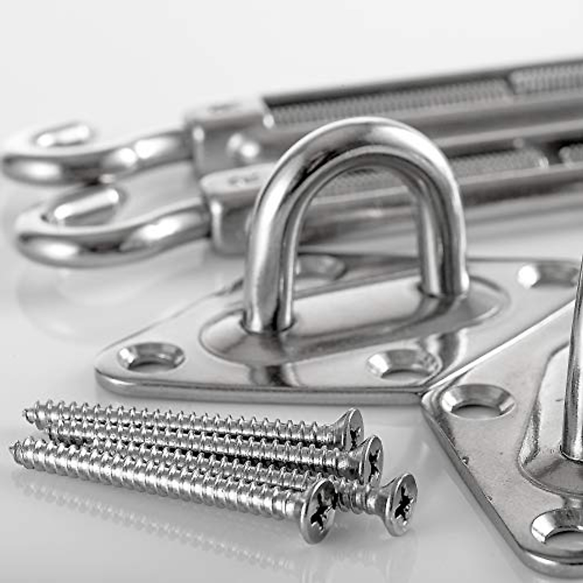 Asani Rectangle Sun Shade Sail Mounting Kit | Patio Cover, Outdoor Sunshade Canopy | Weather Resistant Metal Hardware | Covering for Deck, Garden, Porch, Backyard (Mounting Hardware)