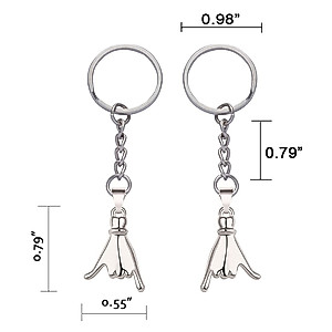 Meimimix 2Pcs Pinky Promise Keychain for Couple Matching BFF Best Friend Girlfriend Boyfriend Love Family Birthday Valentines Day Jewellery (Silver)