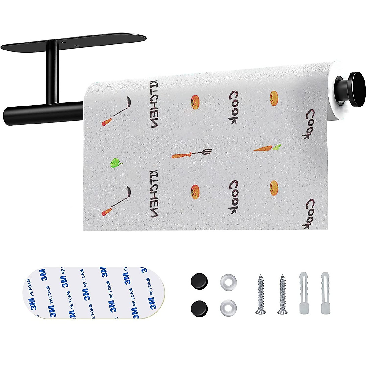 Paper Towel Holder Under-Cabinet and Wall-Mount - Both Available in Self Adhesive and Screws Paper Towel Holder for Kitchen, SUS304 Stainless Steel