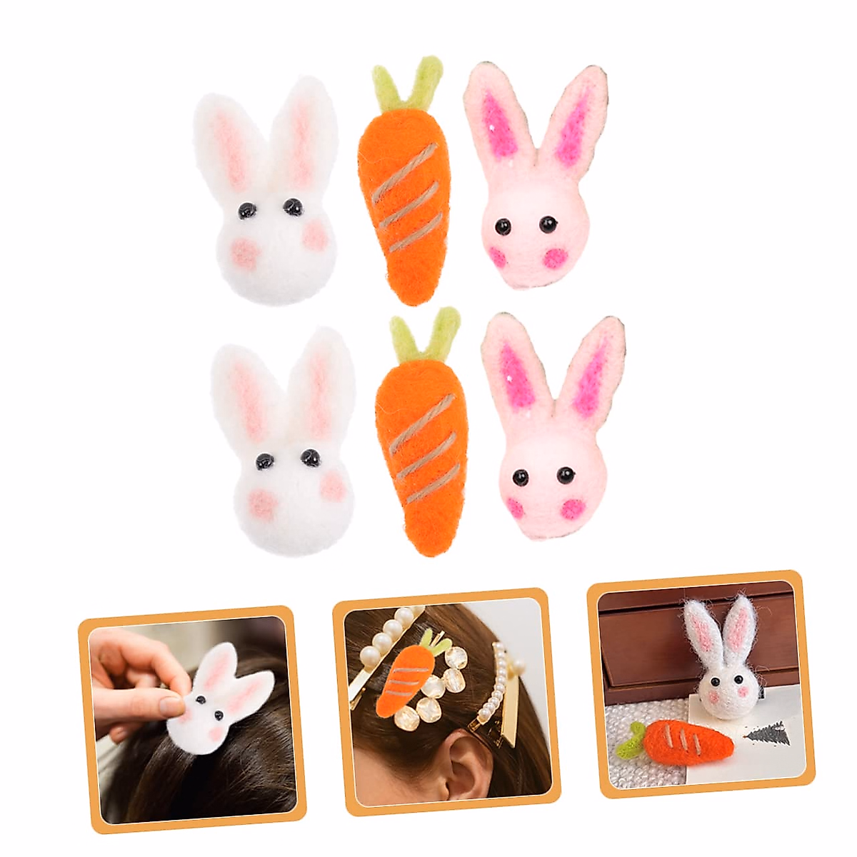 KESYOO 18 pcs Rabbit Felt Brooch scrapbooking flatback felt animals kit bunnies easter ornament felt rabbit craft easter rabbit charms hanging easter ornaments carrot child products Toy