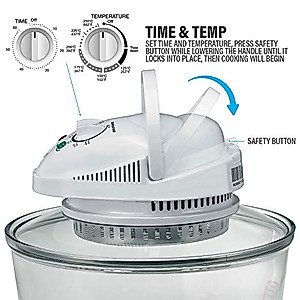 Rosewill Infrared Halogen Stainless Steel Extender Ring Convection Oven, 12-18L Dial