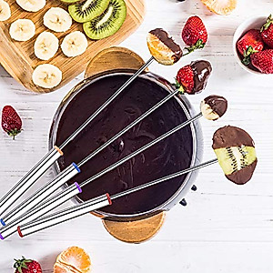 15pcs 9.6 Inch Fondue Sticks, Smores Sticks, Stainless Steel Fondue Forks with Heat Resistant Handle for Roast Meat Chocolate Dessert Cheese Marshmallows