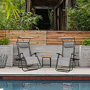 Homall Zero Gravity Chair Patio Lawn Chair Lounge Chair Folding Recliner Adjustable Outdoor with Canopy Shade,Cup Holder (Grey)