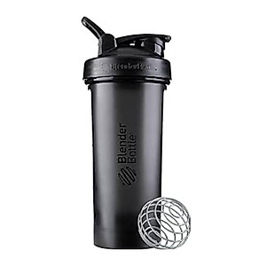 BlenderBottle Classic V2 Shaker Bottle Perfect for Protein Shakes and Pre Workout, 28-Ounce, Black