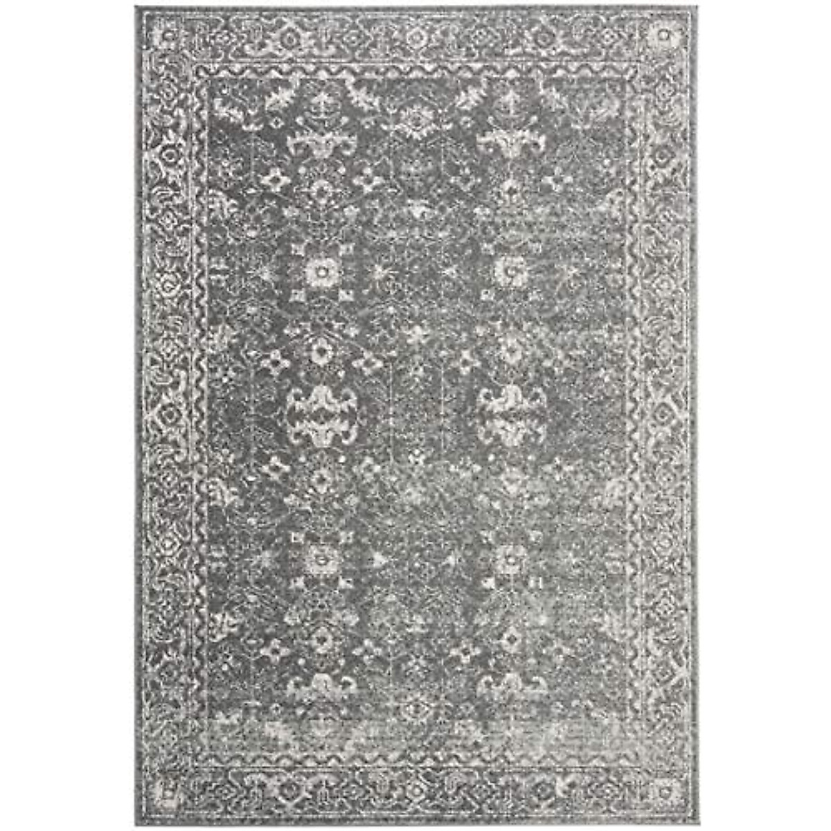 SAFAVIEH Evoke Collection 4' x 6' Grey/Ivory EVK270S Shabby Chic Distressed Non-Shedding Living Room Bedroom Accent Rug