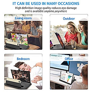 16 inch Screen Magnifier for Cell Phone 3D Magnifier Screen Enlarger for Movies,Videos,Reading,Gaming-Screen Amplifie with Foldable Phone Stand Holder. Compatible with All Smartphones -Black