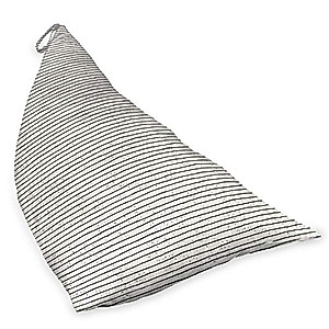 Ambesonne Off White Lounger Chair Bag, Horizontally Hand Drawn Like Stripes with Grunge Spots Blemishes, High Capacity Storage with Handle Container, Lounger Size, Charcoal Grey and Off White