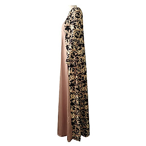 SERYU Women Plus Size maxi Dress Floral Print Long Dress Muslim Dress Islamic Long Dress