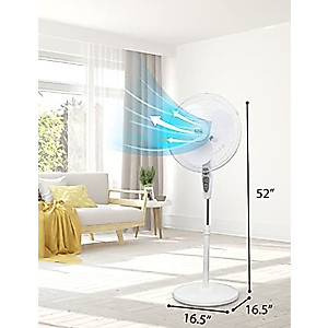 BLACK+DECKER 18-Inch, Stand Fan with Remote, White