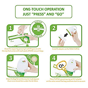 FOSA Reusable Vacuum Food Storage Bags Vacuum Zipper Bag, Small (6 x 10 inches), 20 pack