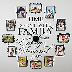 Timelike 3D Clock Hands, DIY Large Clock Hands Needles Wall Clocks 3D Home Art Decor Quartz Clock Mechanism Accessories (Black)