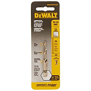 DEWALT DWADTQTR1024 Impact Ready 10-24 UNC Drill Tap, 1/4" Capacity