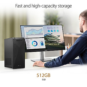 ASUS S501MD Desktop PC, Intel Core i5-12400, 16GB DDR4 RAM, 512GB PCIe SSD, Wi-Fi 6, Windows 11 Home, Black, S501MD-DB504