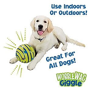 Wobble Wag Giggle Ball, Interactive Dog Toy, Fun Giggle Sounds When Rolled or Shaken, Pets Know Best, As Seen On TV