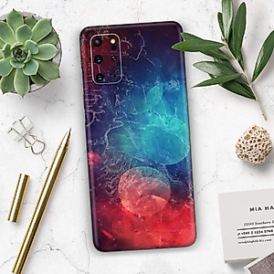 DesignSkinz Abstract Fire & Ice V7 Protective Vinyl Decal Wrap Skin Cover Compatible with The Samsung Galaxy S20 (Screen Trim & Back Glass Skin)