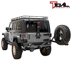 Tidal Fit for 07-18 Wrangler JK Rear Bumper W/Secure Lock Tire Carrier