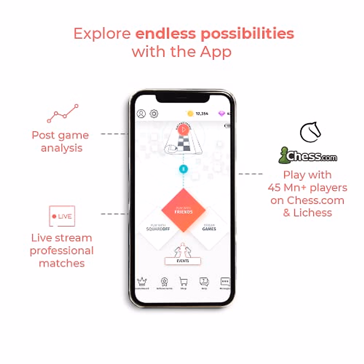 Square Off Pro Electronic Chess Board for Adults & Kids | AI-Powered & Digital | Play Against AI or Friends | Portable & Rollable Computer Chess Board | World's Smartest Electronic Chess Board