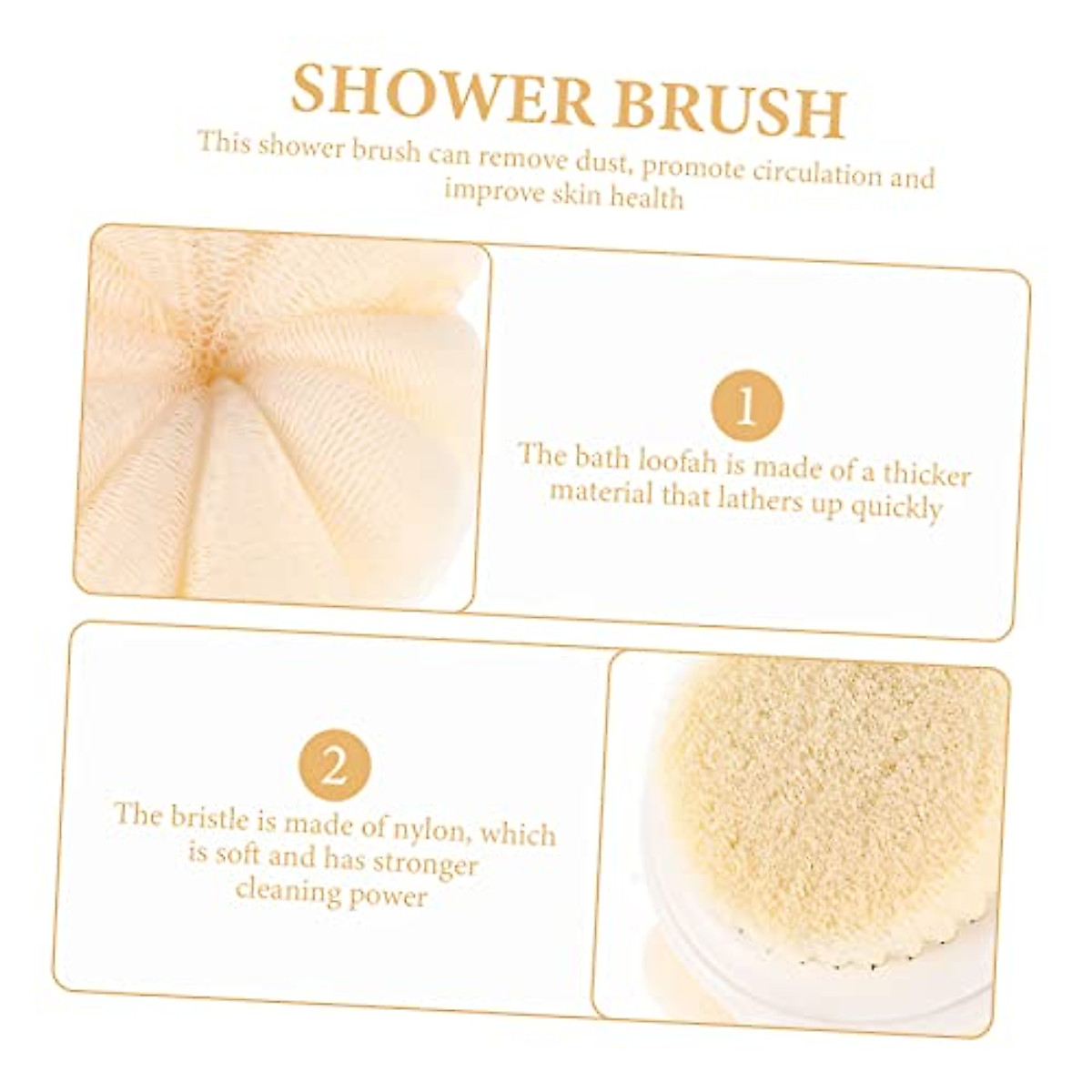 LALAFINA 4pcs Long Handle Bath Brush Dual- Sided Back Brush Shower Puff Handle Body Scrubber Laundry Machine Cleaner Body Exfoliator Brush Bath Sponges Body Brush Long Handle Shower Brush