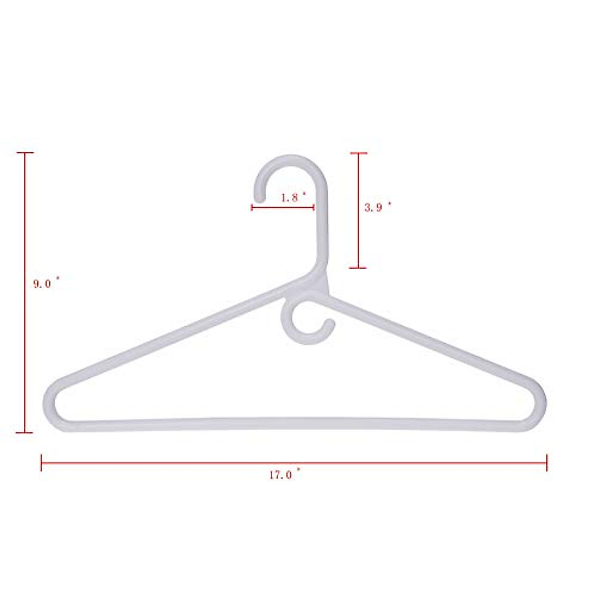 Quality White Hangers 10-Pack - Super Heavy Duty Plastic Clothes Hanger Multipack - 17 inch Thick Strong Standard Closet Clothing Hangers with Hook for Scarves and Belts Coat Hangers (White, 10)