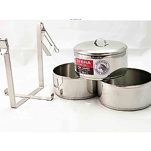Zebra Stainless Steel (sus304) Food Carrier 3x16cm. Made in Thailand.